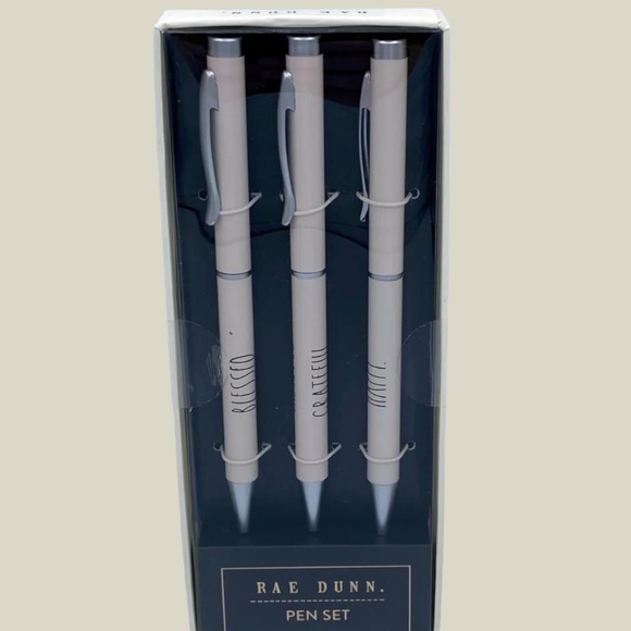 Rae Dunn | Office | New Rae Dunn 3 Ballpoint Pens Set Blessed Grateful ...